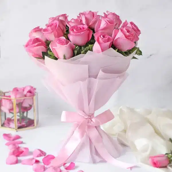 1 Dozen Imported Pink Roses - Send Gifts to Lahore, or Across Pakistan