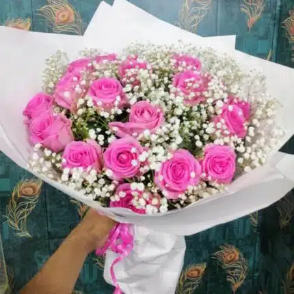 1 Dozen Imported Pink Roses - Send Gifts to Lahore, or Across Pakistan